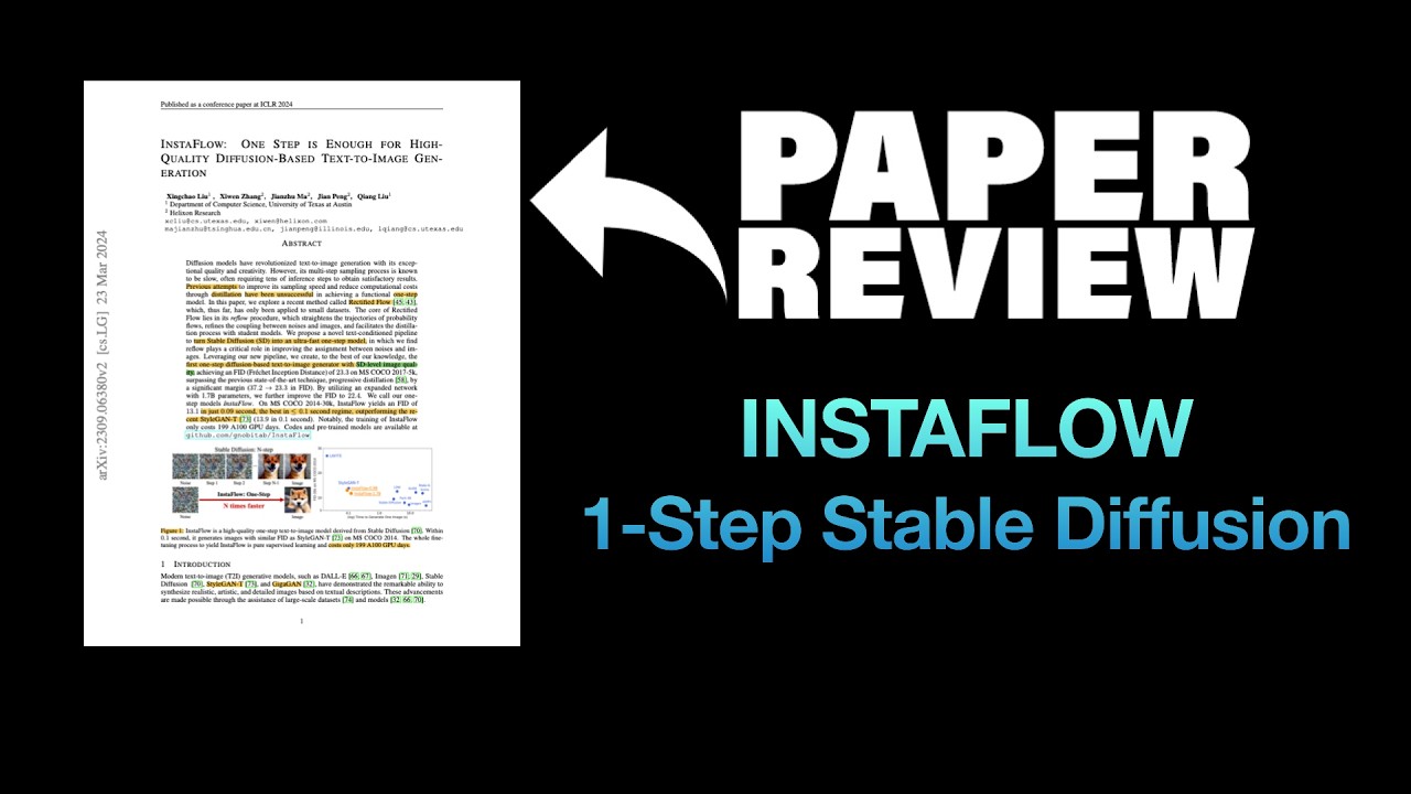 InstaFlow Explained: One-Step Stable Diffusion - YouTube
