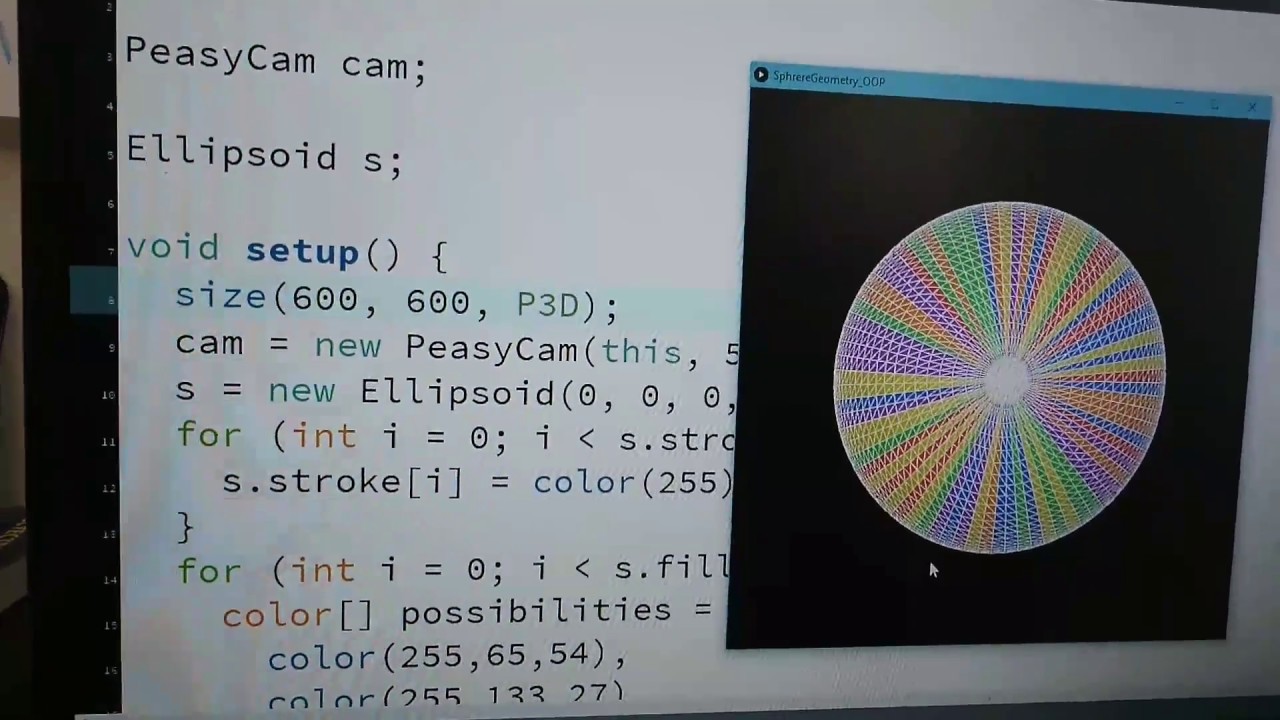 Simon's changes to the Spherical Geometry Coding Challenge 2 - YouTube