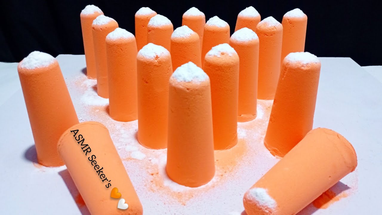 Favorite Color orange | Satisfying Crumbling of baking soda | ASMR ...