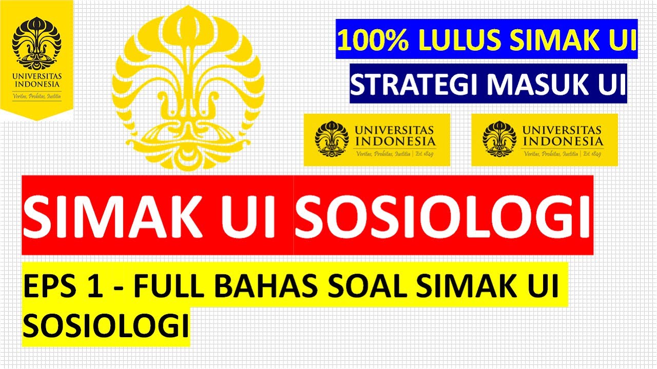 Pembahasan Soal SIMAK UI Sosiologi - Eps 1 - YouTube