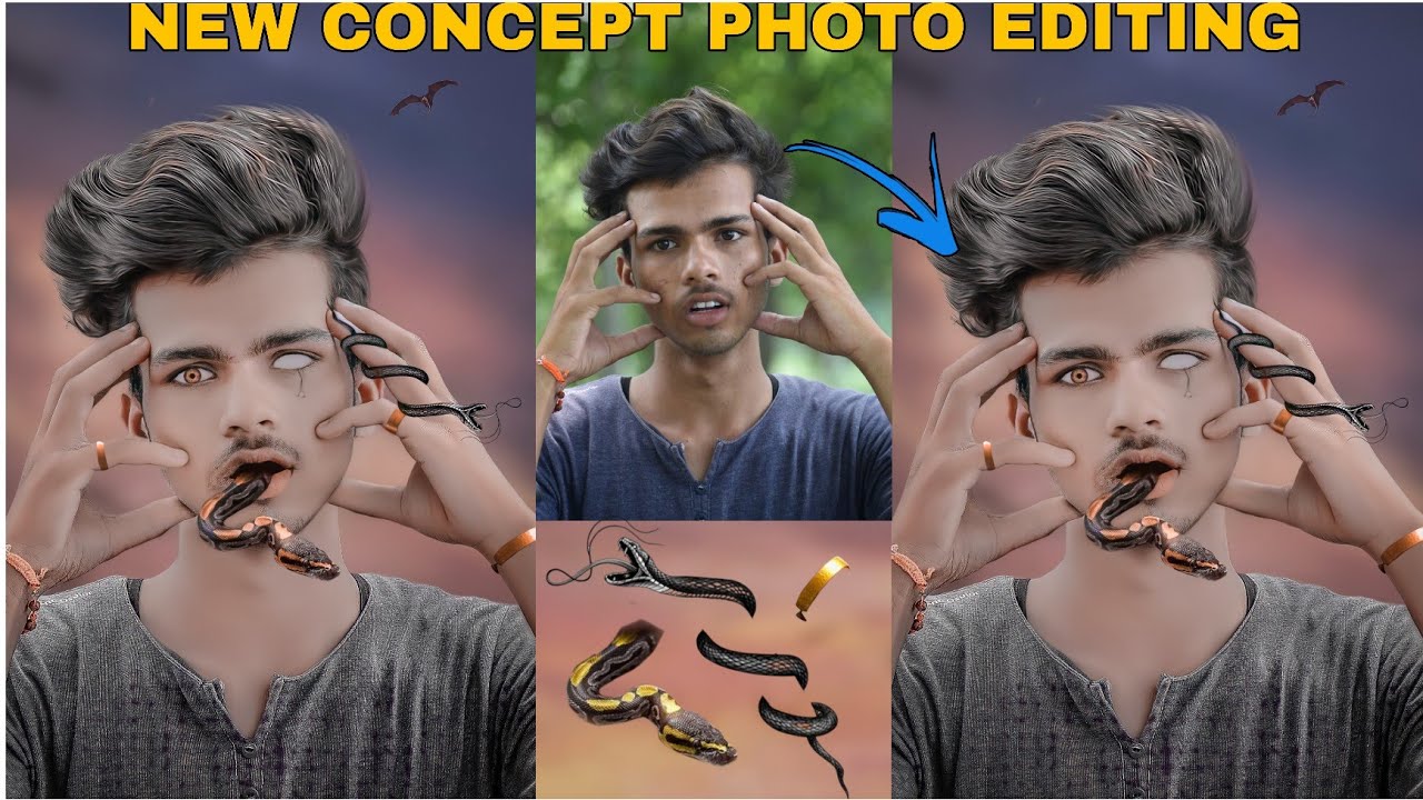 ghost photo editing full tutorial🤔snake photo editing-Danger photo ...
