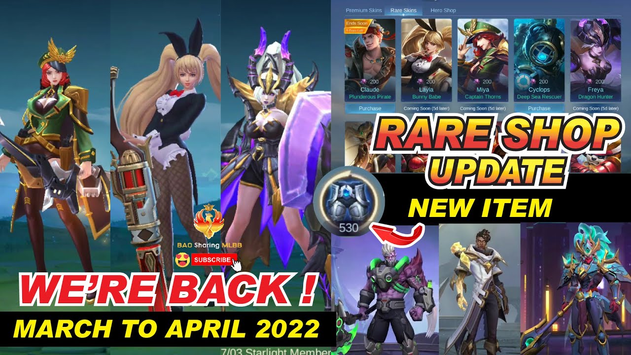RARE SKIN FRAGMENT SHOP UPDATE March to April 2022 | Upcoming new skin ...