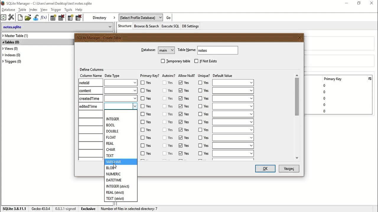 SQLite Manager Create SQLite Database - YouTube