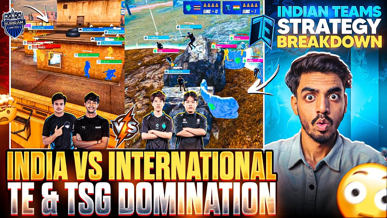 INDIA VS INTERNATIONAL- TE & TSG DOMINATION🔥🇮🇳 | INDIAN TEAMS GAMEPLAY ...