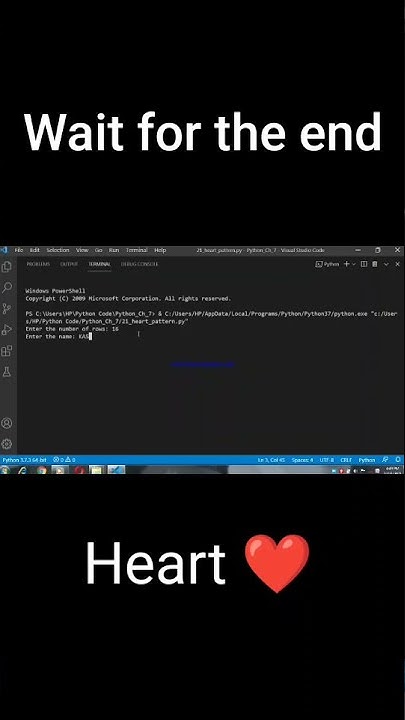 Heart Pattern With Python Python Heart Shorts Pythoncode 9312