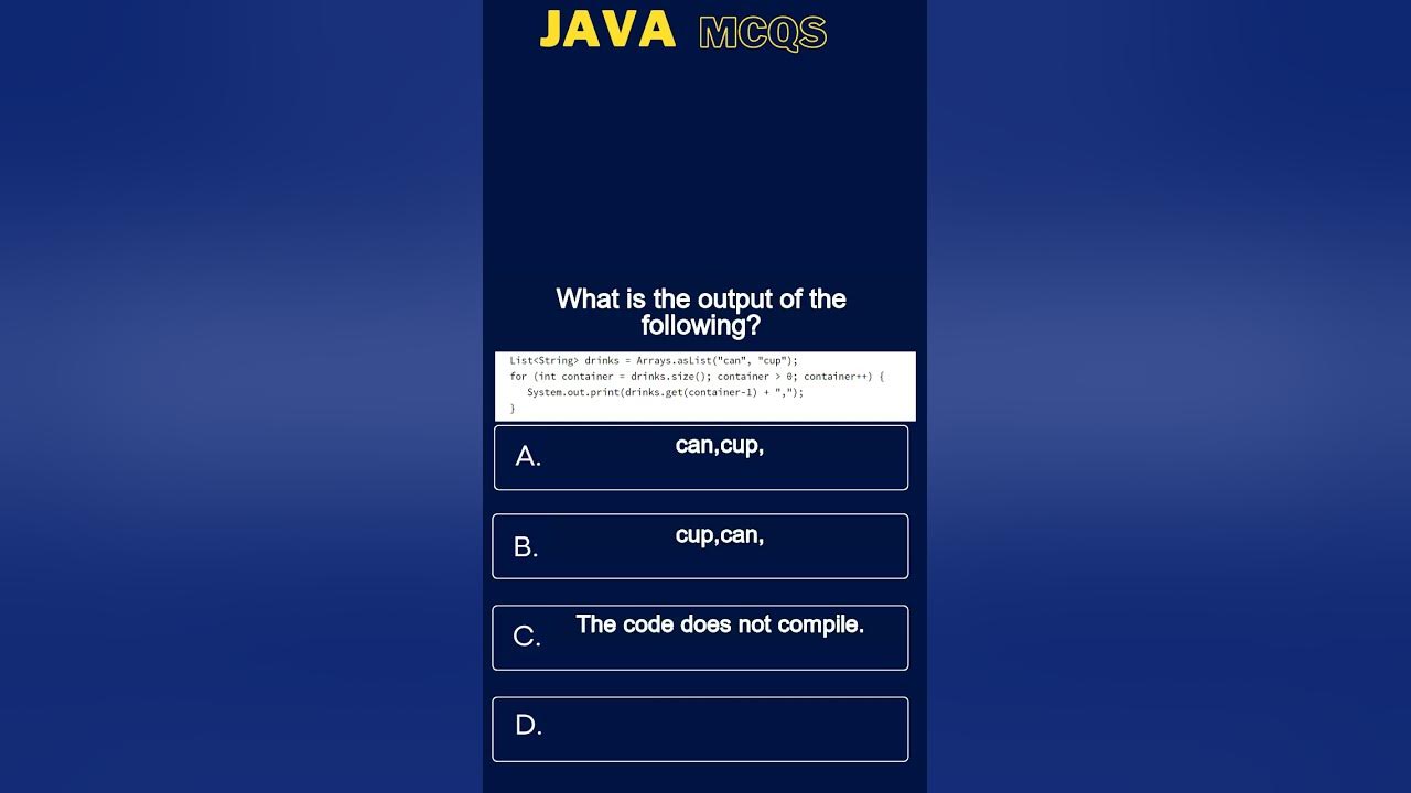Java MCQs 73 - YouTube