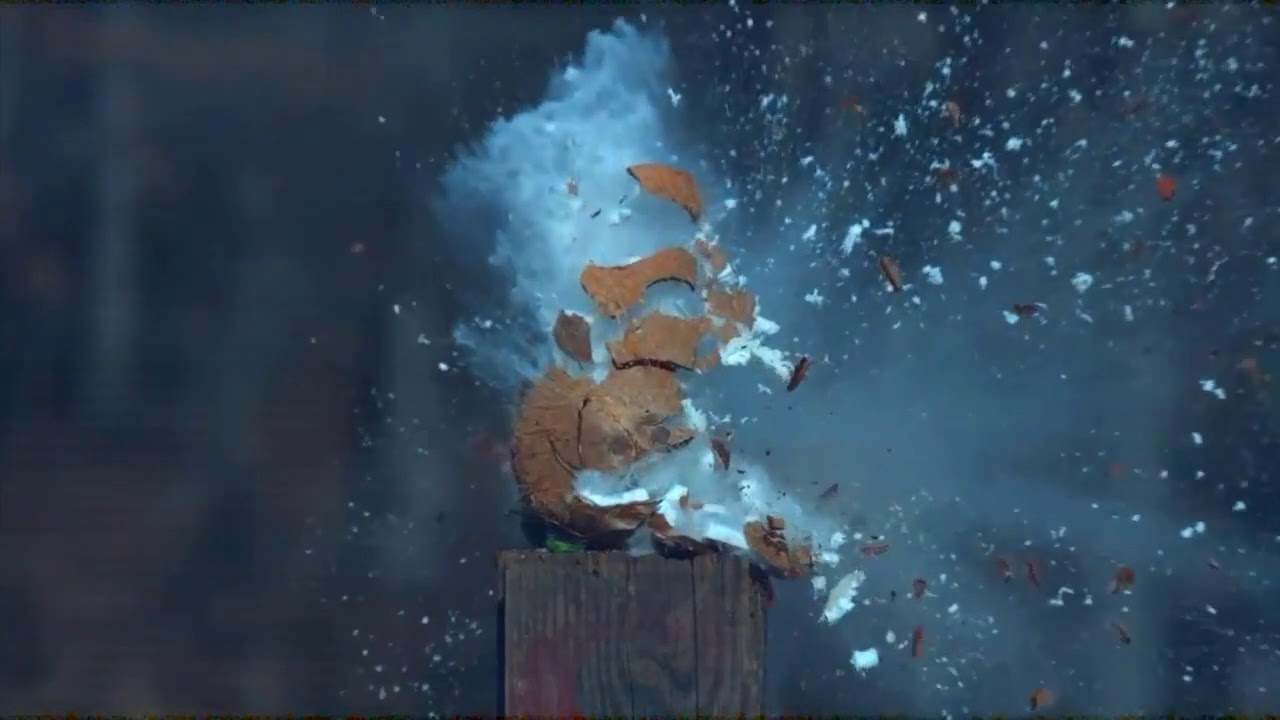 Destroying coconut with .308 shot (slow motion) - YouTube