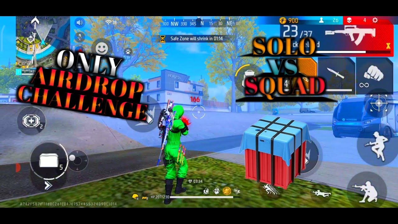 FREE FIRE 🔥 AIRDROP CHALLENGE 😚 IN BR RANK GAME SOLO VS SQUAD 💪 # ...