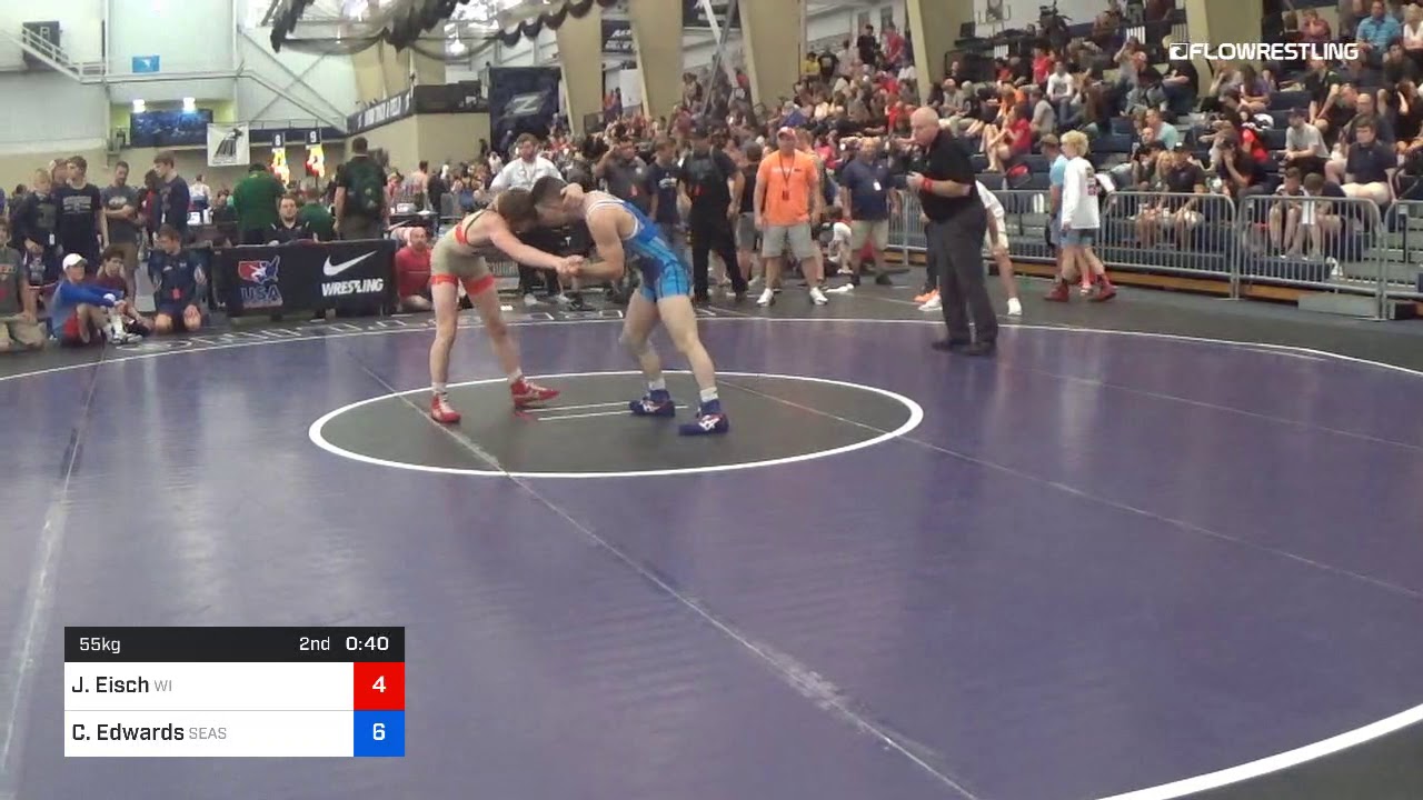 55 Kg Round Of 32 Jager Eisch Team Wisconsin Vs Caleb Edwards Seasons ...