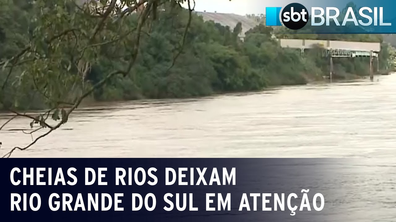 Cheias de rios deixam Rio Grande do Sul em atenção | SBT Brasil (14/07 ...
