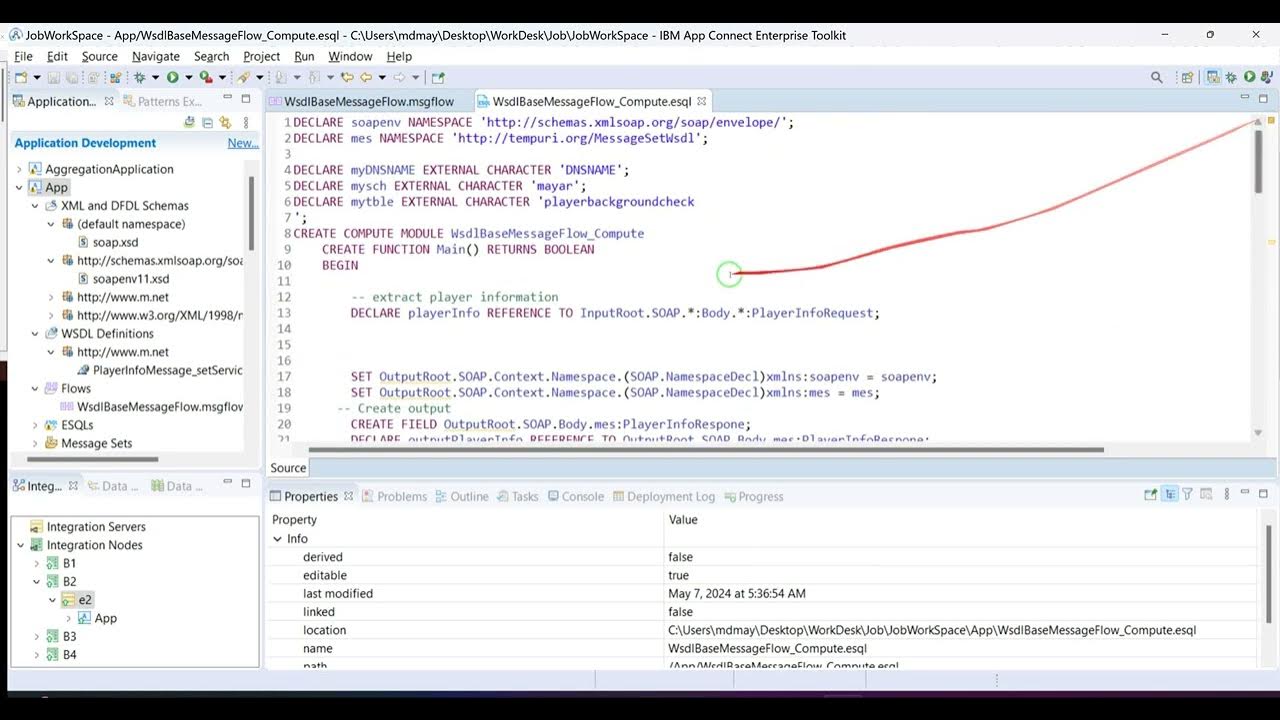 19 part 3 IBM IIB Create WSDL , Web Services SOUP ESQL EXCEPTION - YouTube