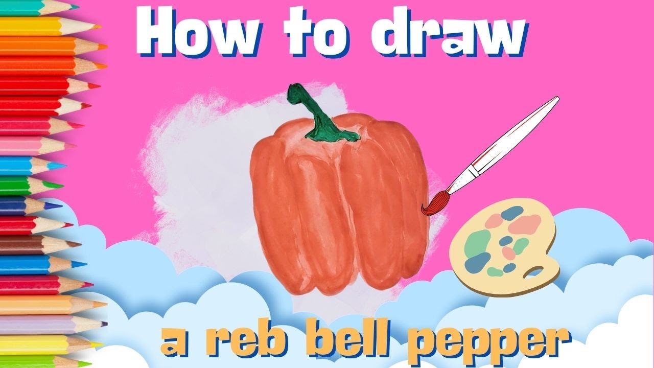 How to draw a red bell pepper | Easy Drawing | Cute drawing - YouTube
