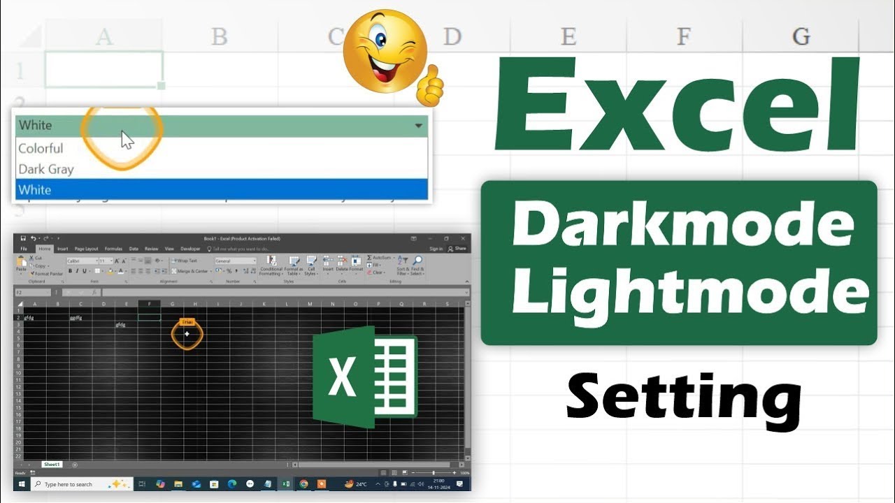 Excel me dark mode & light mode setting kaise change kare | Excel dark ...