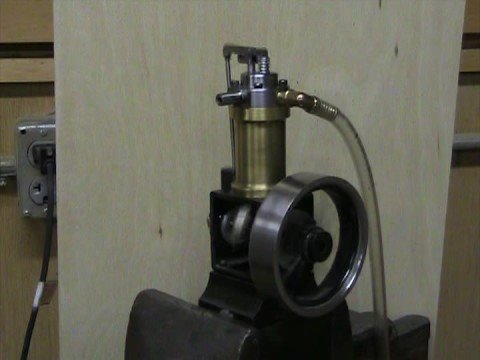 Overhead Valve Single Compressed Air Model Engine Steam - YouTube