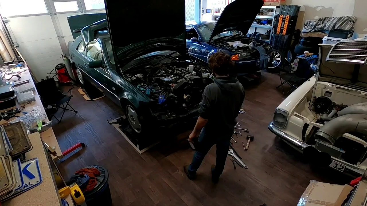 Mercedes Benz CL600 M120 V12 engine removal time lapse. - YouTube