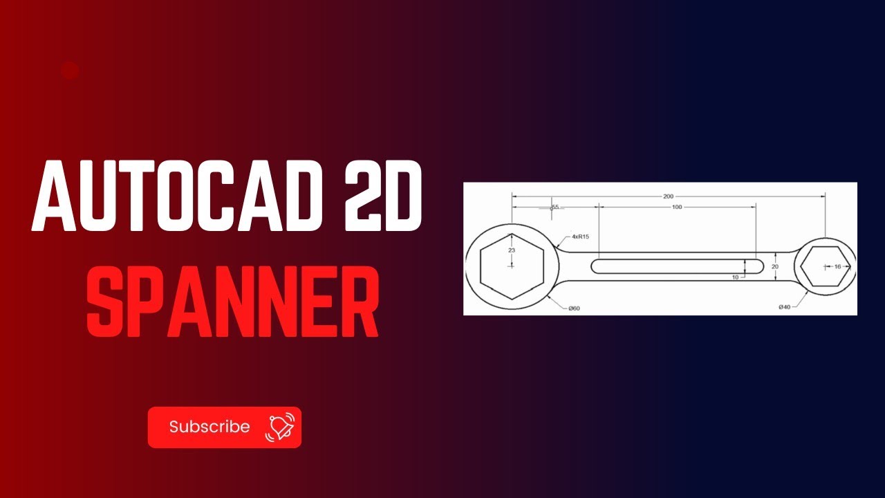 AutoCAD 2D Closed Double Ended Spanner |TechTutorials - YouTube