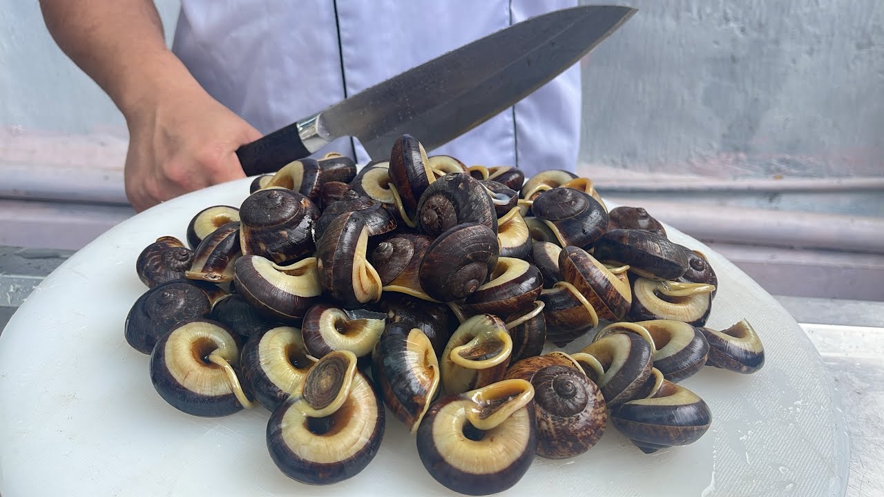 Rock snails, stir-fried, boiled youtube // Vn Chef - YouTube