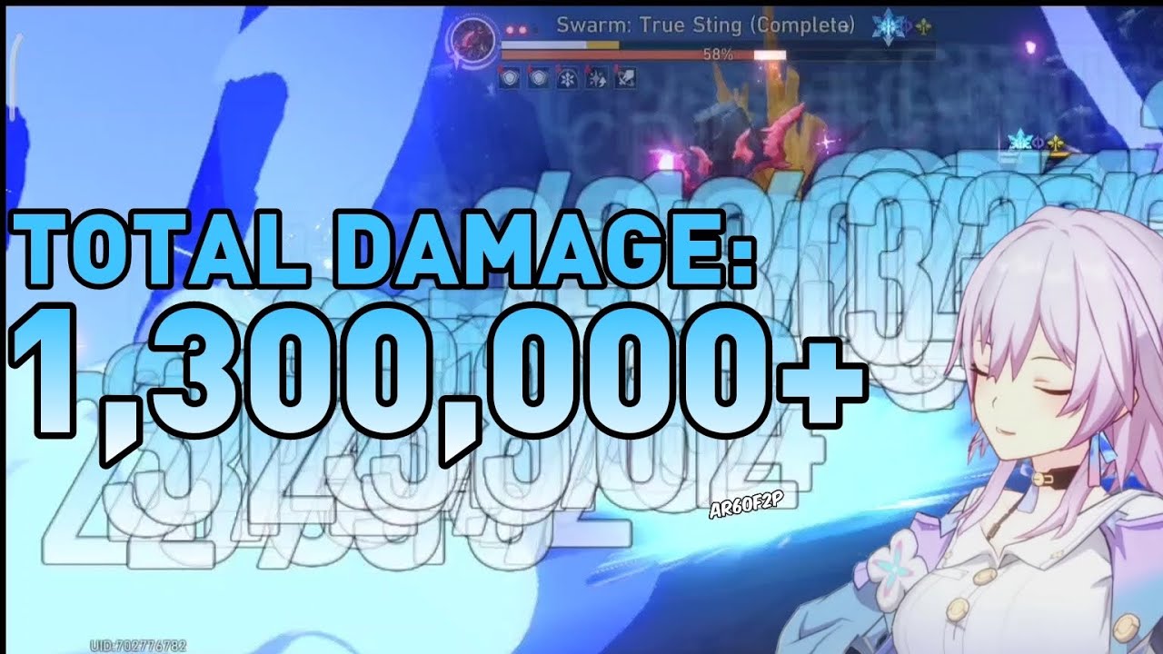 March 7th With Elation Path is BROKEN vs the swarm: true sting | Honkai ...