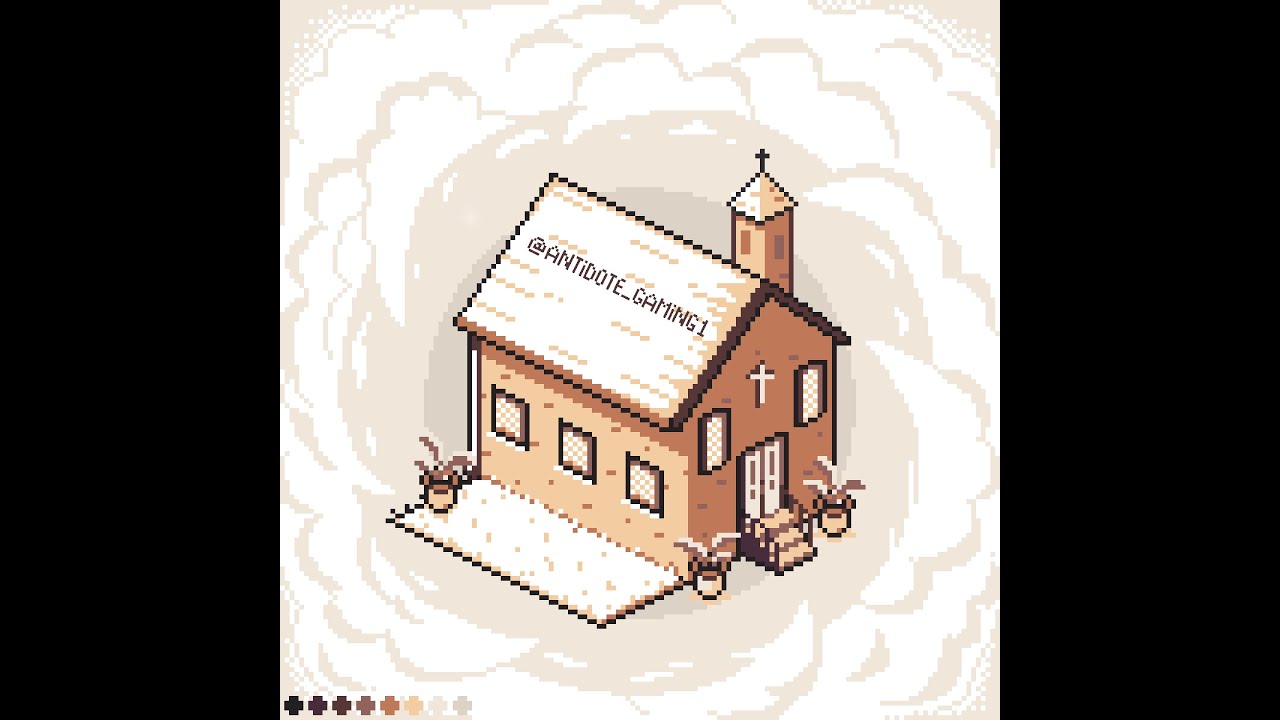 Pixel art timelapse: Isometric pixel church - YouTube