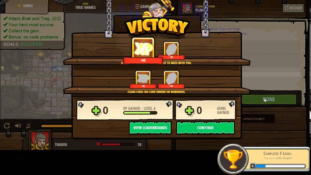 Code Combat by David Basili Level 4 & 5 & 6 - YouTube