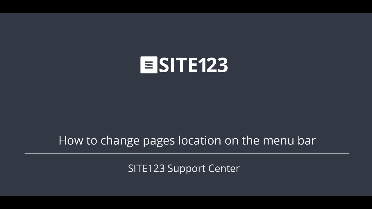 SITE123 How To Change Pages Location On The Menu Bar YouTube site123-how-to-change-pages-location-on-the-menu-bar-youtube