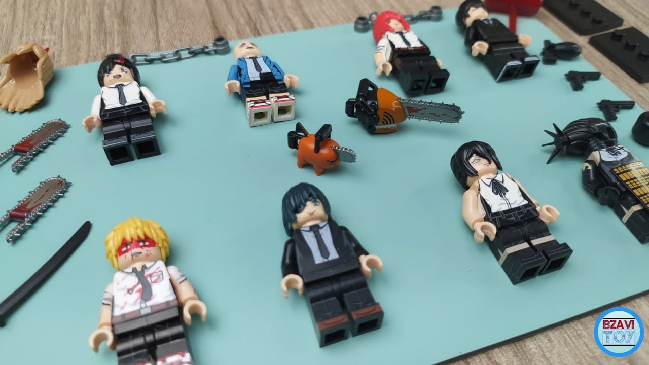 Lego chainsaw man unofficial Anime minifigures | ASMR BUILD | Lego ...