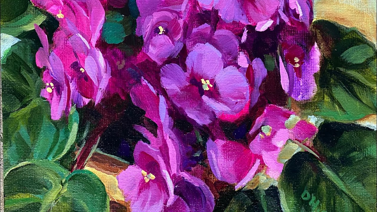 African Violet Painting