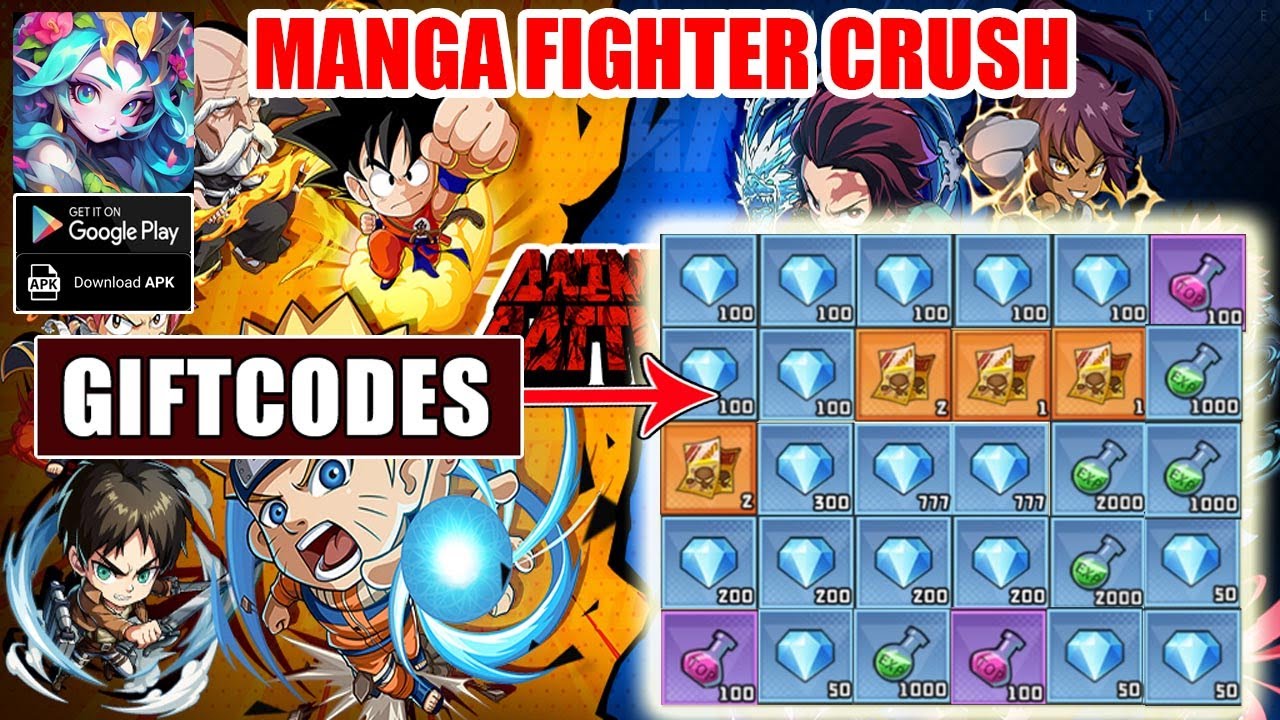 Manga Fighter Crush & All 32 Giftcodes | 32 Redeem Codes Manga Fighter Crush - How To Redeem ...
