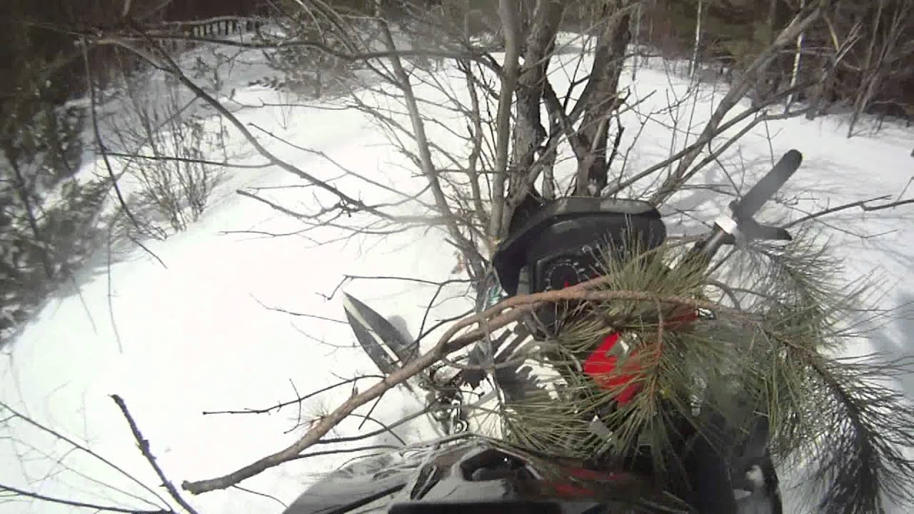 Snowmobile Fail - Ghost Ride into the Trees - YouTube