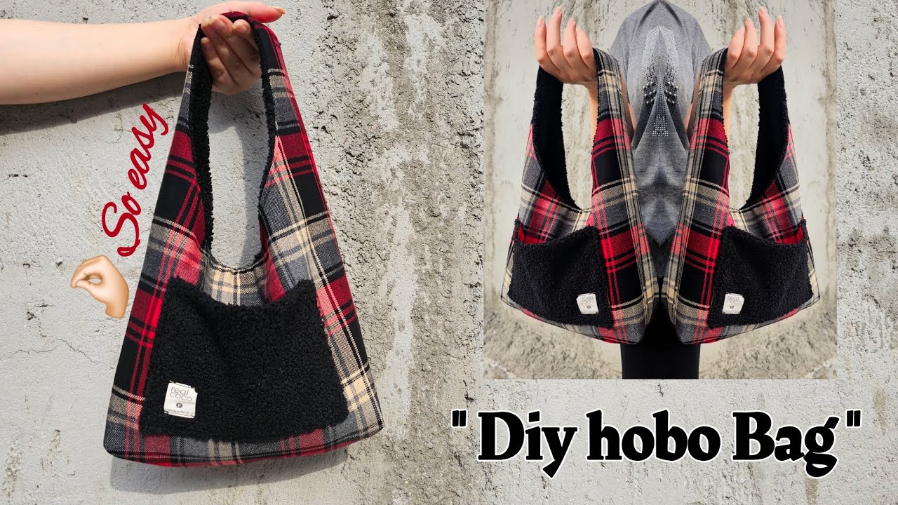 HOBO BAG || diy easy hobo bag tutorial 》 آموزش دوخت کیف دستی - YouTube