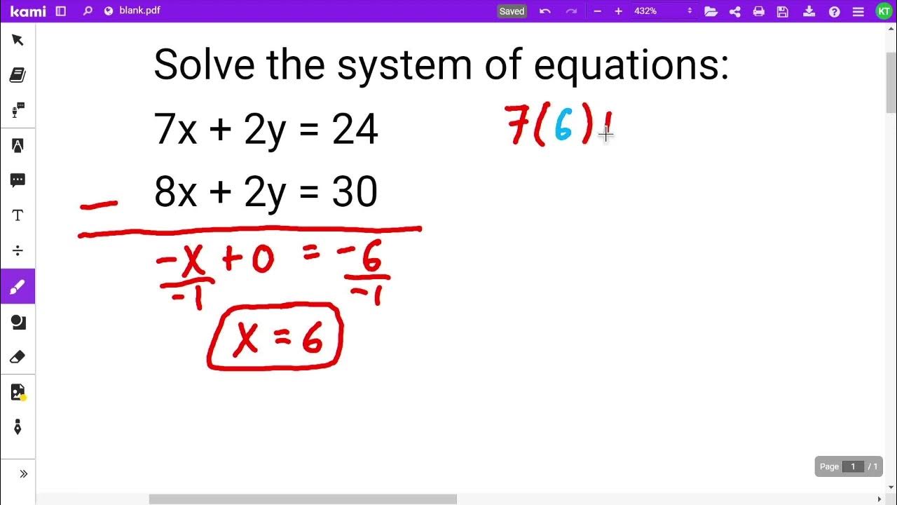 Solving Systems of Equations with Elimination (Subtracting) - YouTube