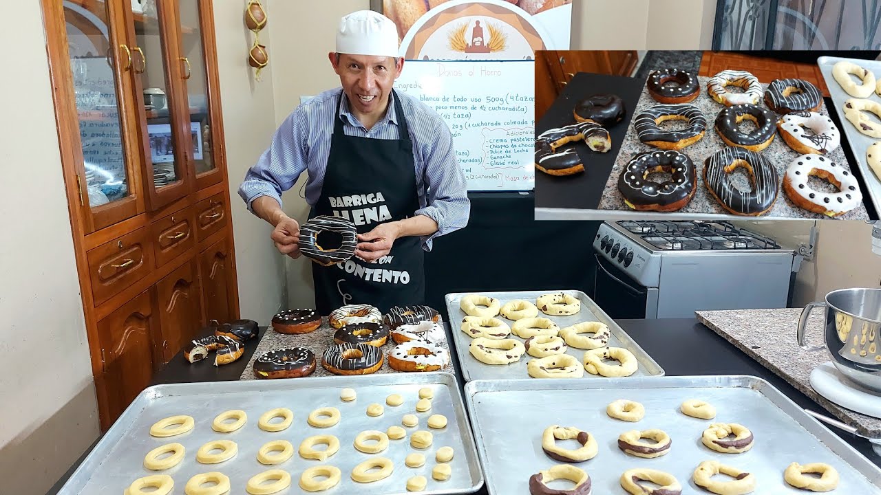 Te enseño a preparar Unas deliciosas Donas al Horno Clase en vivo y en ...