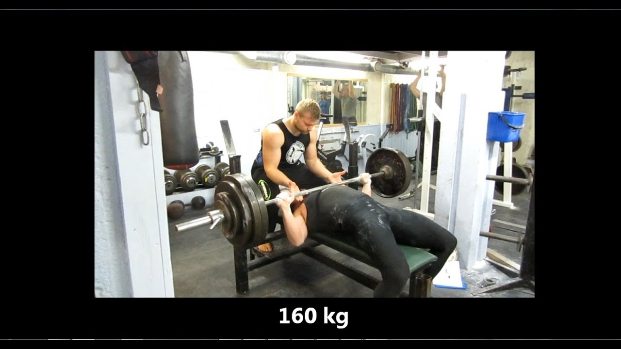 Raw bench press 160 kg + deadlift 5x220 kg - YouTube