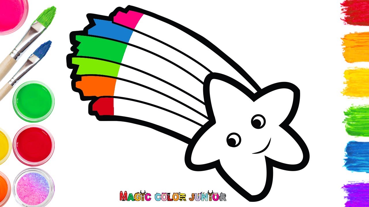 🌠Drawing and Coloring a Shooting Star (Meteor) | Drawing Nature - YouTube