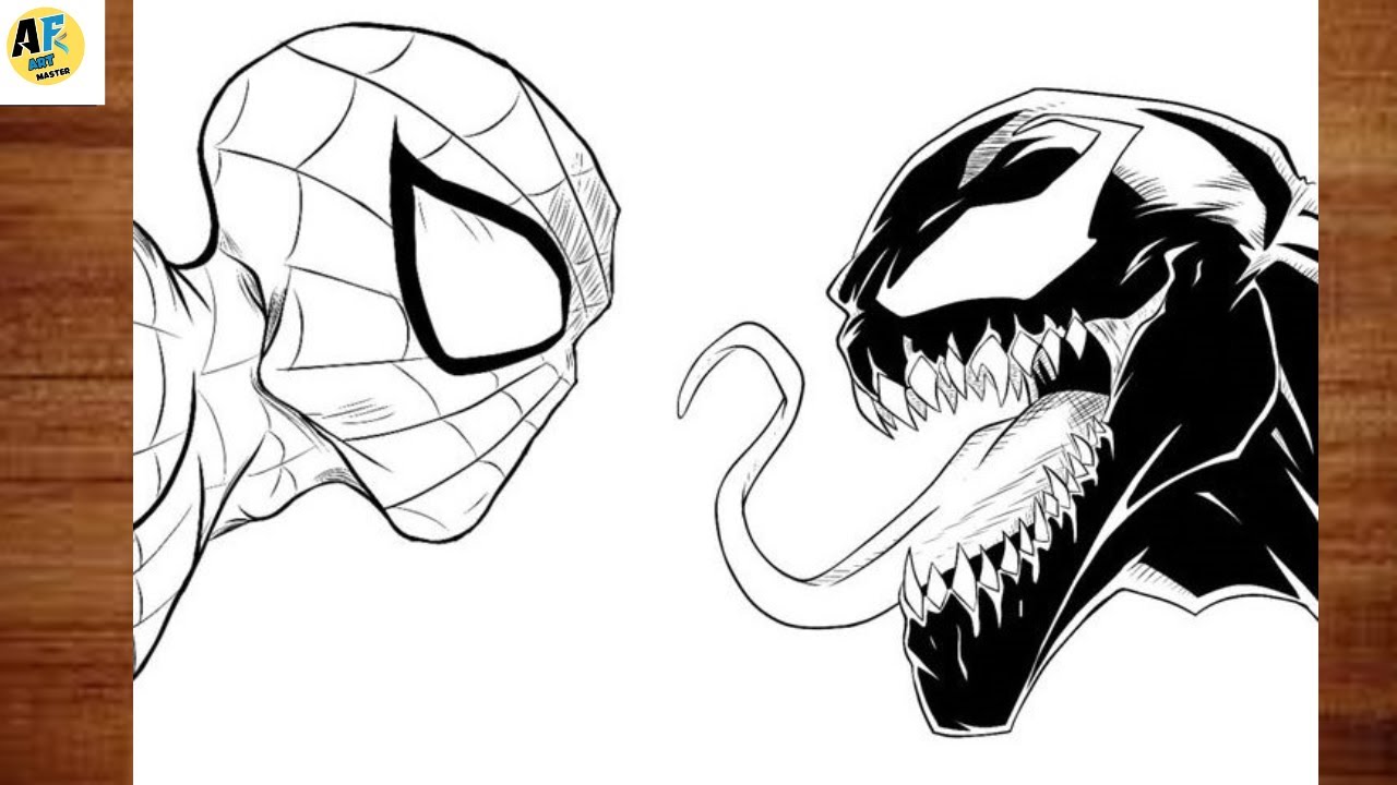 How To Draw Spiderman VS Venom | Marvel drawing Step by Step | Easy ...