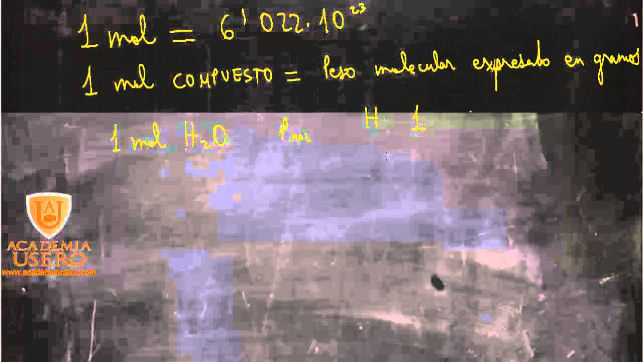Definición de mol Física y química 1º Bachillerato Academia Usero en ...