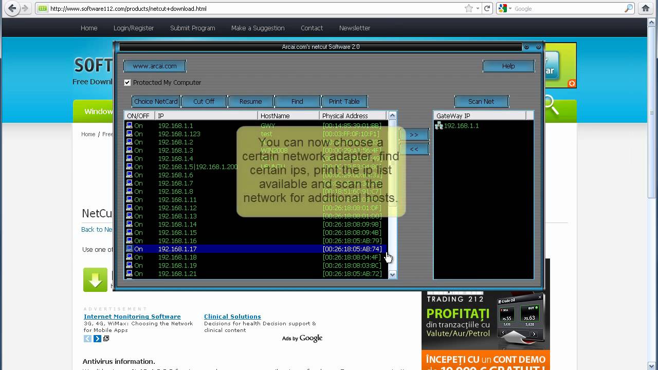NetCut, great tool for network management and monitoring - YouTube