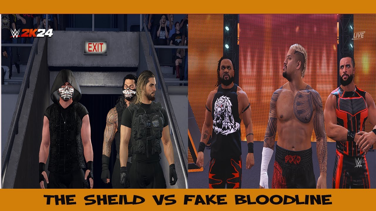 THE SHIELD VS BLOODLINE II WWE 2k24 Gameplay II Roman Reigns II Low ...