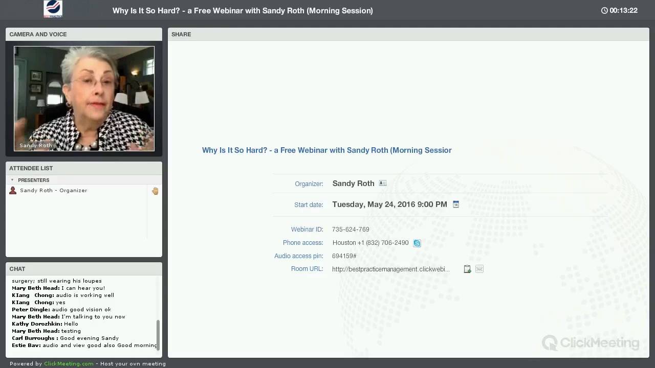 Why Is It So Hard? Free Webinar with Sandy Roth - 25/05/16 Morning ...