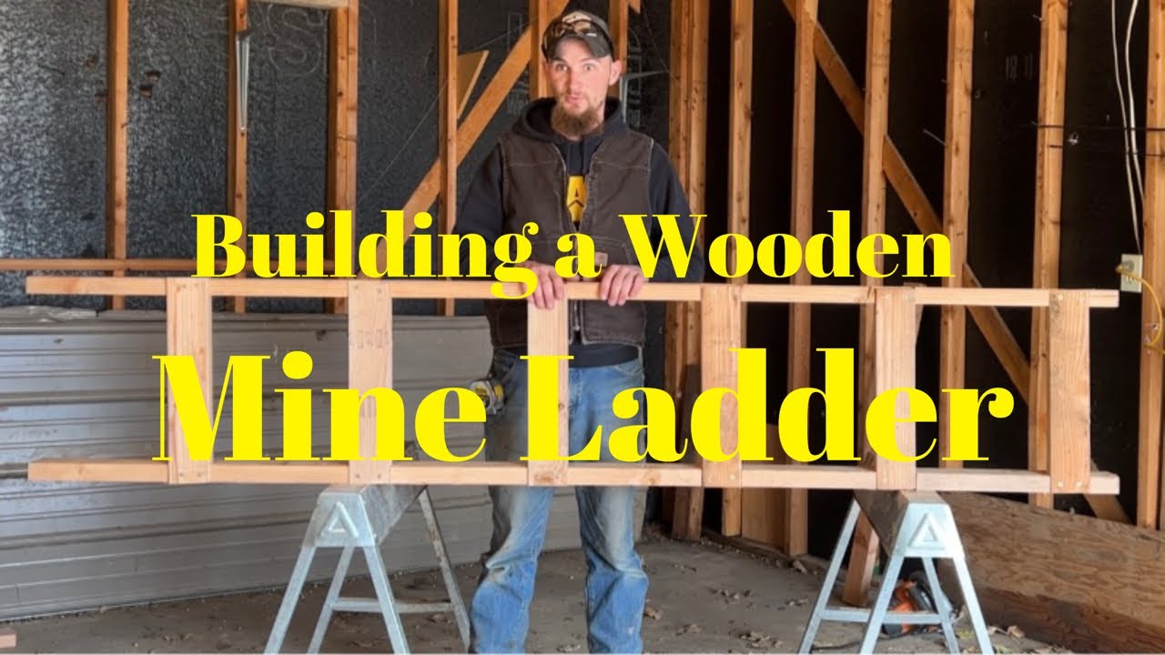 Building a wooden mine ladder the easy way - YouTube