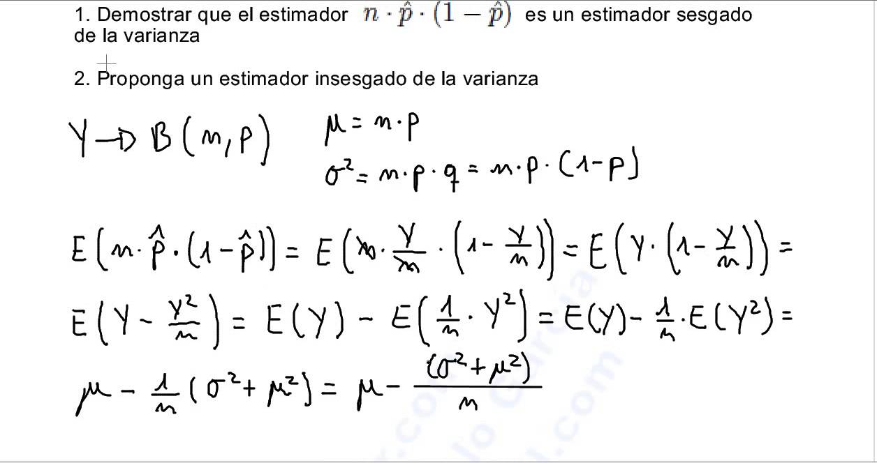 ESTADÍSTICA INFERENCIAL I, EJERCICIO 16: SESGO DE ESTIMADOR DE LA ...