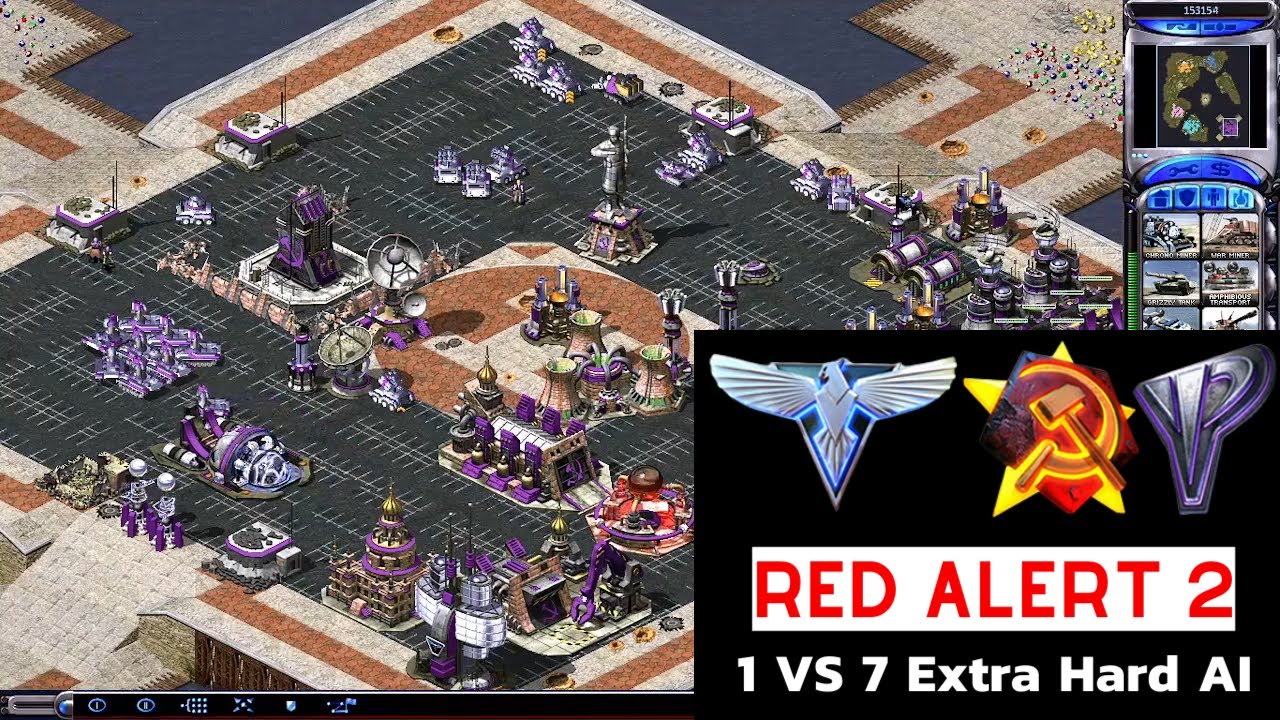 Red Alert 2 Yuri's Revenge | Wake Island Map I 1 Korea vs 7 Soviets ...