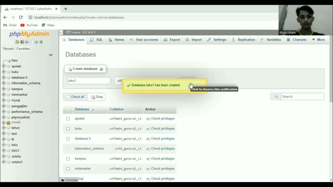 (Ilham_2210020064 2B SI)Membuat database dan tabel mysql - YouTube