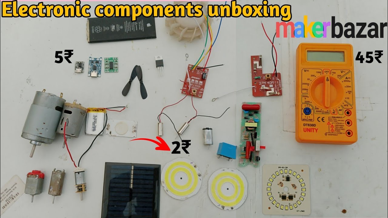 basic electronics components unboxing cheap price | maker bazar electronic components unboxing ...