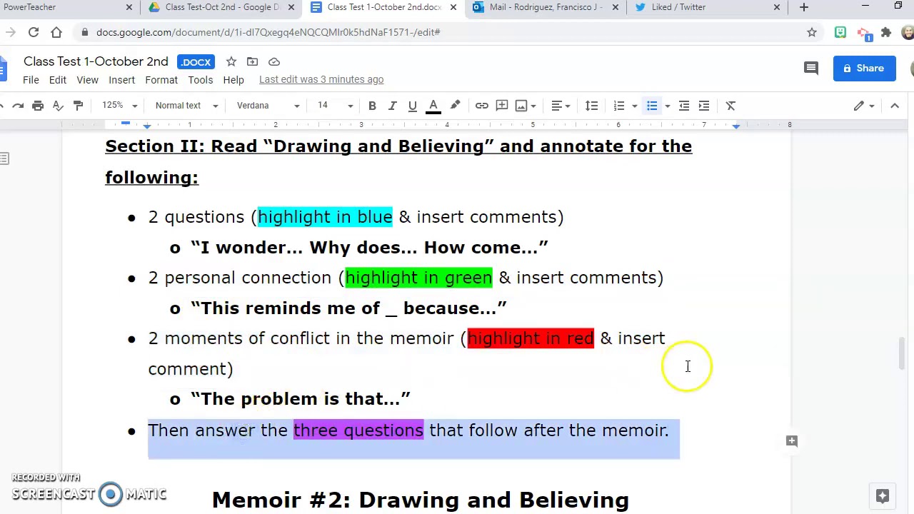 Class Test #1 Instructions - YouTube