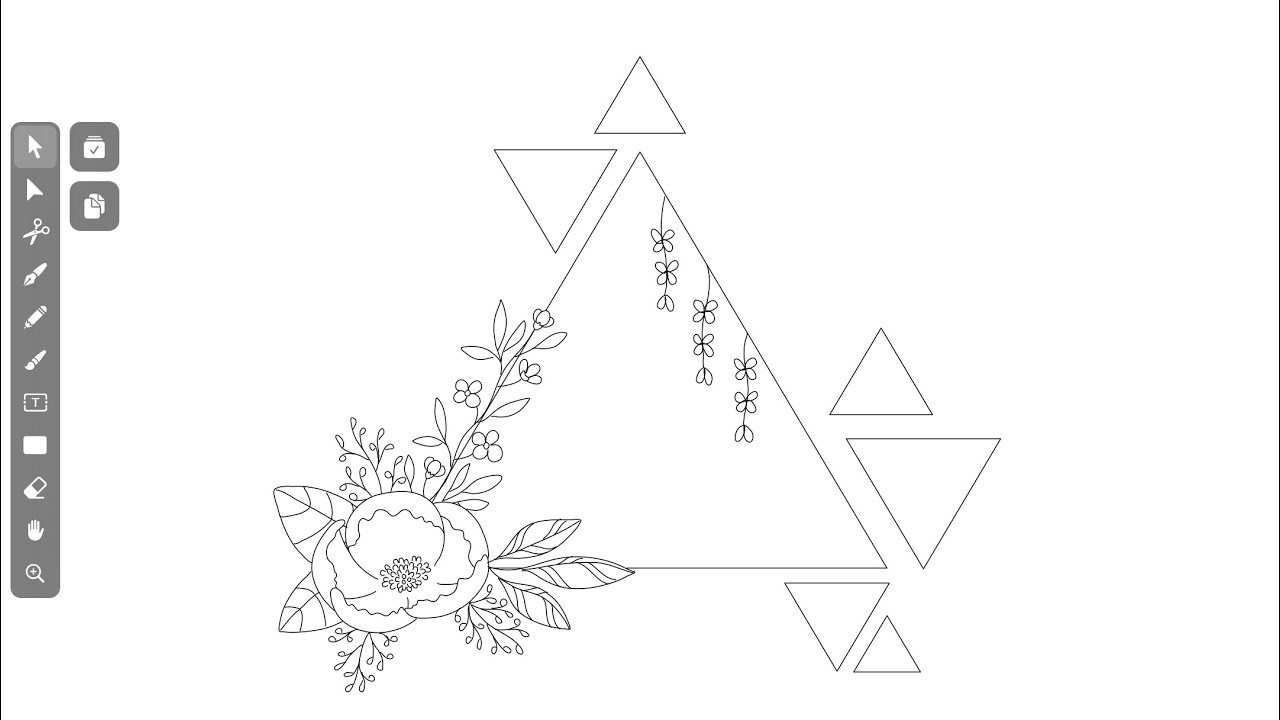 Let’s draw triangular flower design (real time + free download) - YouTube