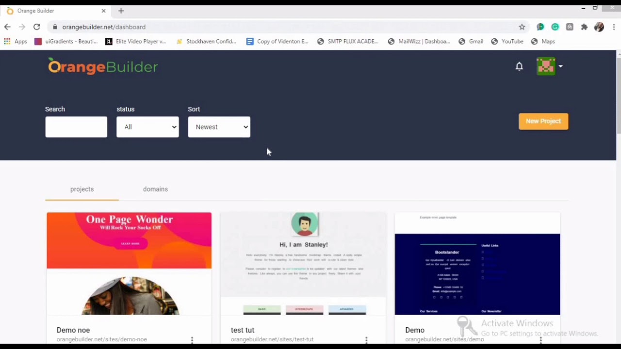 How To Choose A Template In Orange Builder Software - YouTube