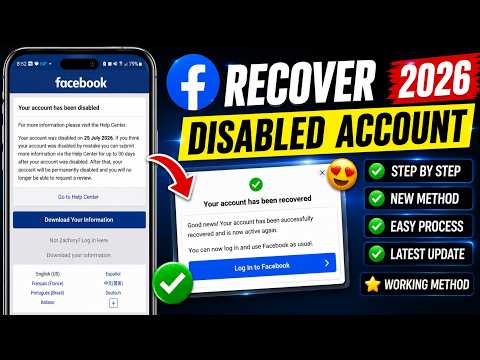 Facebook Disabled Account Recovery | Latest Working Method 2026 ✅