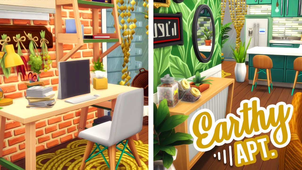 EARTHY APARTMENT 🌿 | THE SIMS 4 SPEED BUILD - YouTube