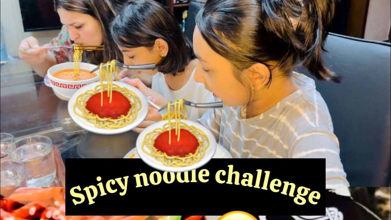 my first noodle challenge hot and spicy 🥵🤪 🍜 - YouTube